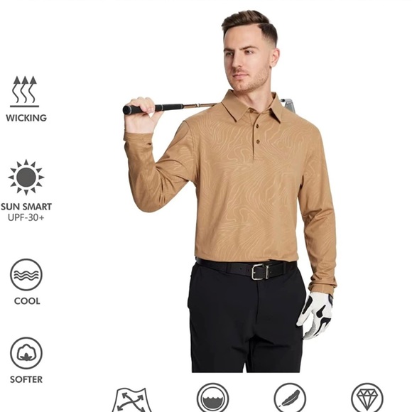 Maelreg | Shirts | Mens Golf Shirts Long Sleeve Casual Performance Dry ...